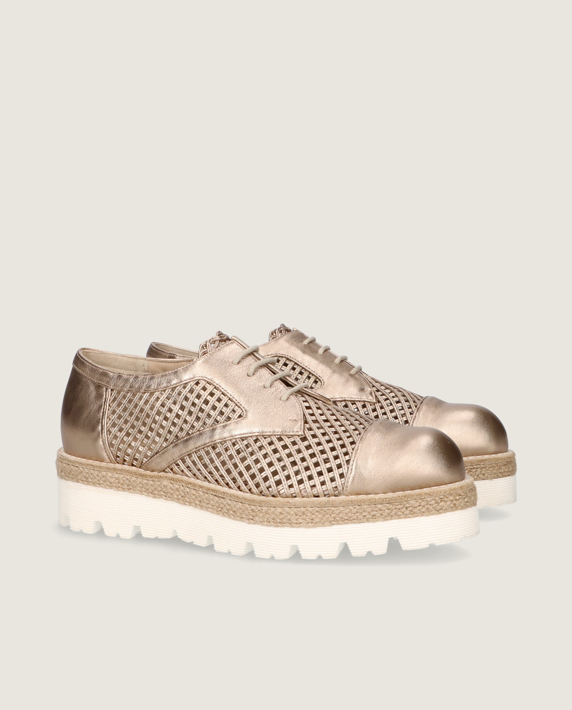 Terry Gold Lace-up Shoes Metallic Leathers | Mascaró