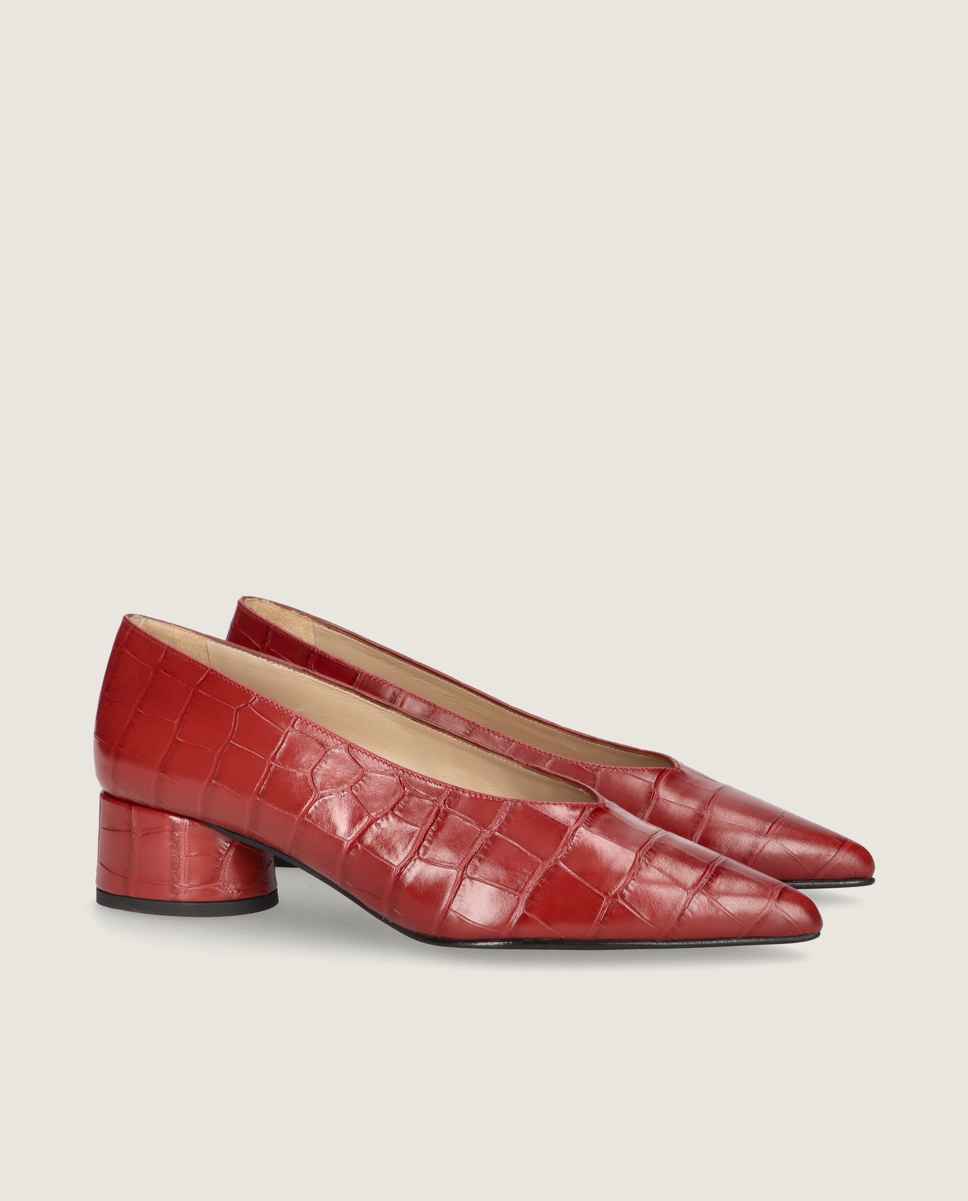 Holly Red Printed Leather Pumps | Mascaró